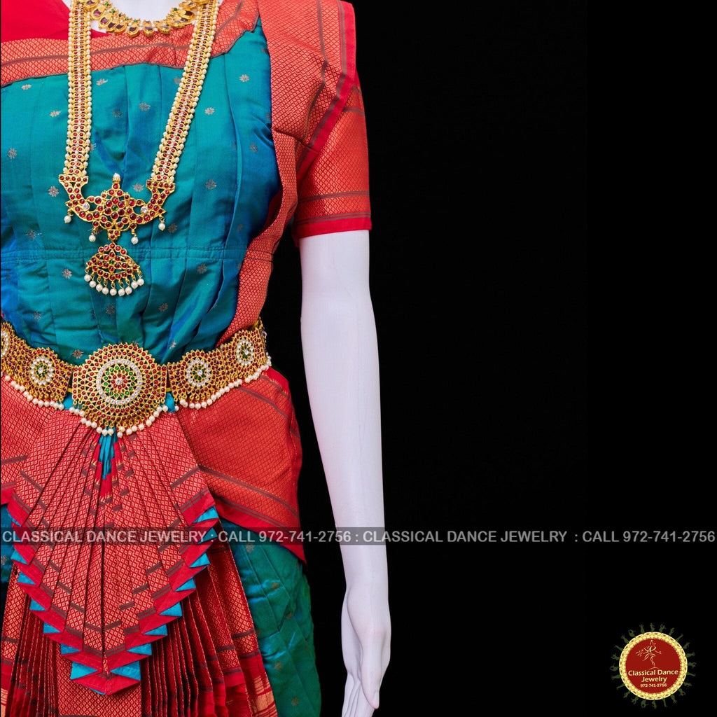 RAMA GREEN RED Bharatanatyam costume | 40 Inches length Pant Size | Pa ...