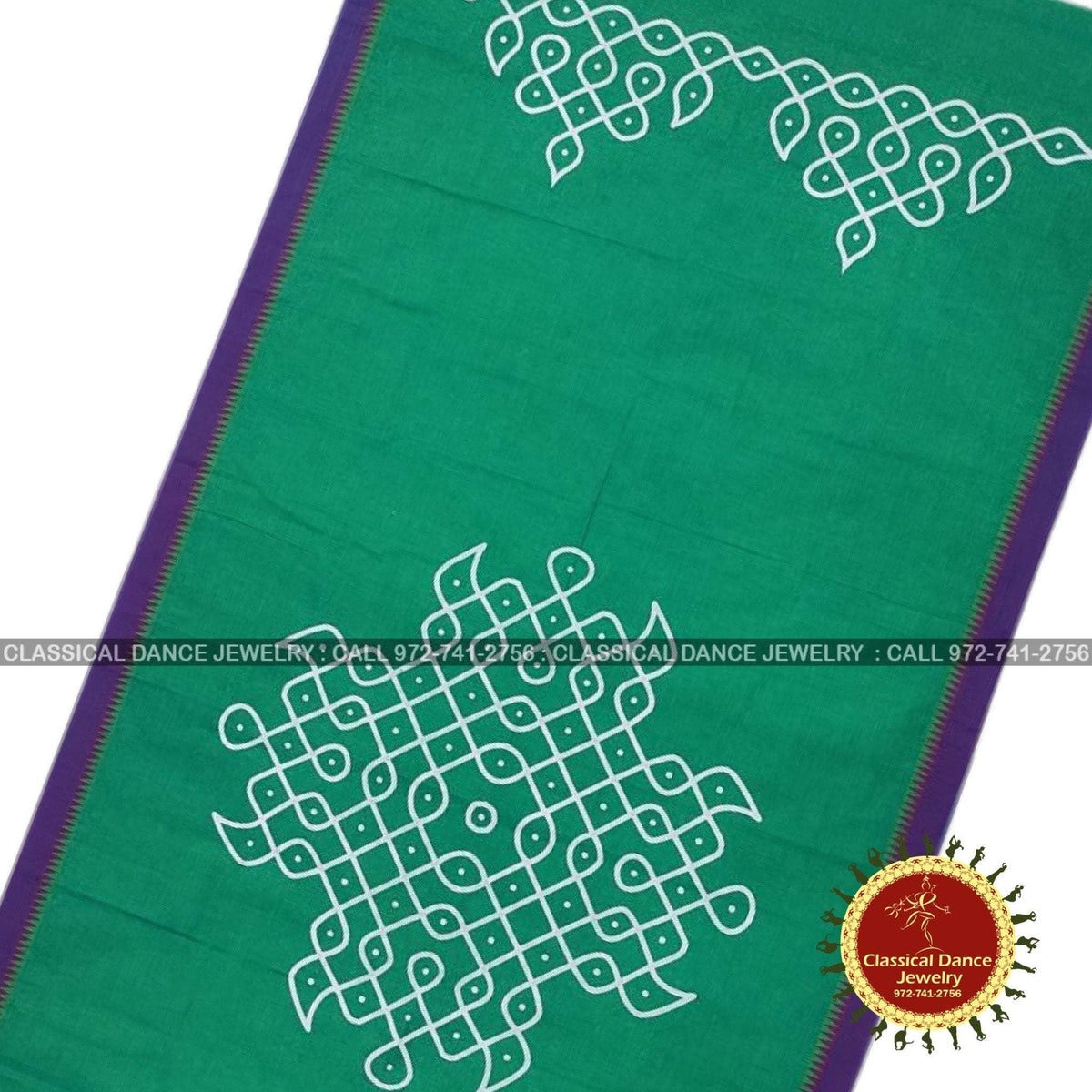Green Muggu Rangoli Kolam Cotton Back Drop Cloth Ammavaru Weddings Puj ...