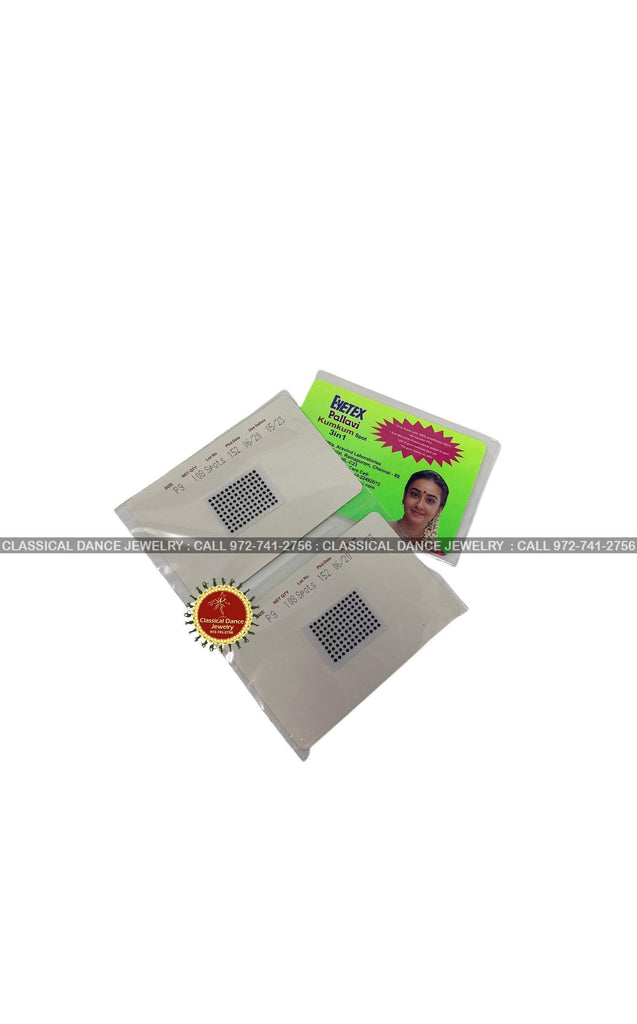 P9 Bindi Sticker Kumkum BLACK | Eyetex Round | Bharatanatyam Kuchipudi ...