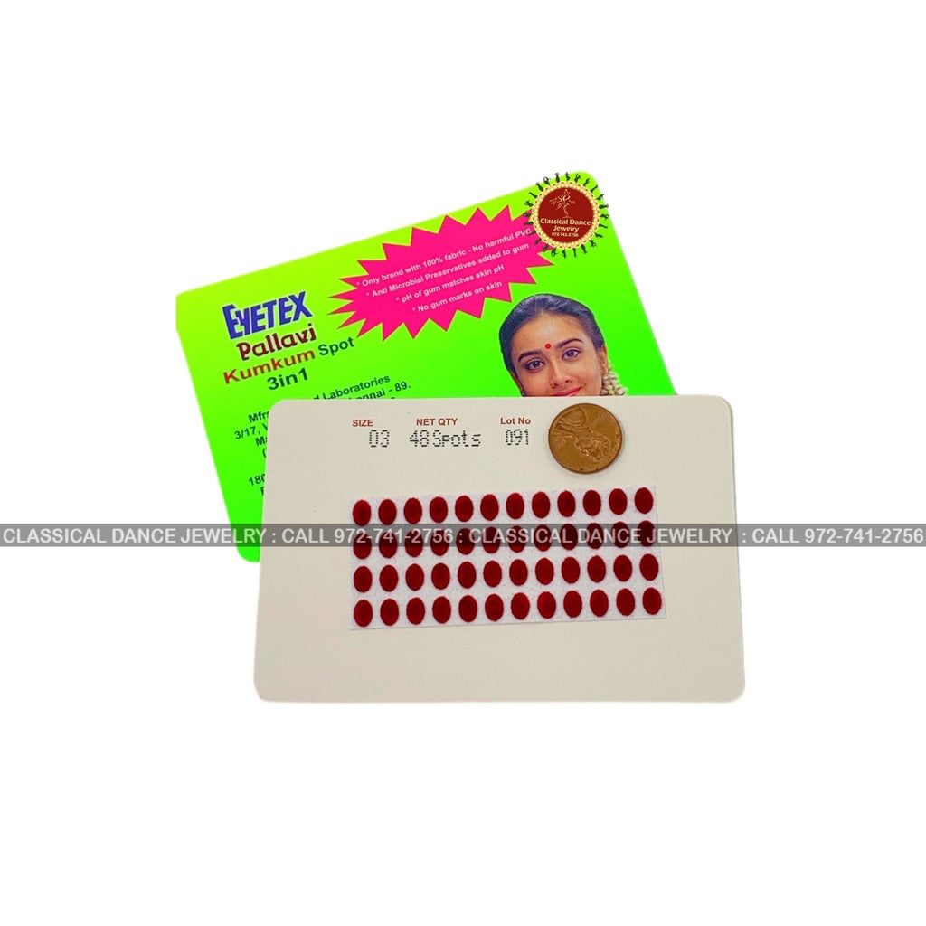 G0-3 Bindi Sticker Kumkum MAROON | Eyetex Oval | Bharatanatyam Kuchipu ...