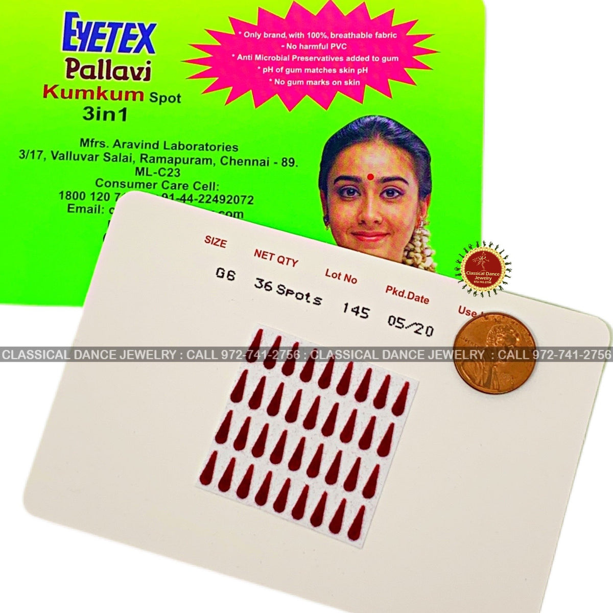 G6 Bindi Sticker Kumkum MAROON | Eyetex Teardrop | Bharatanatyam Kuchi ...