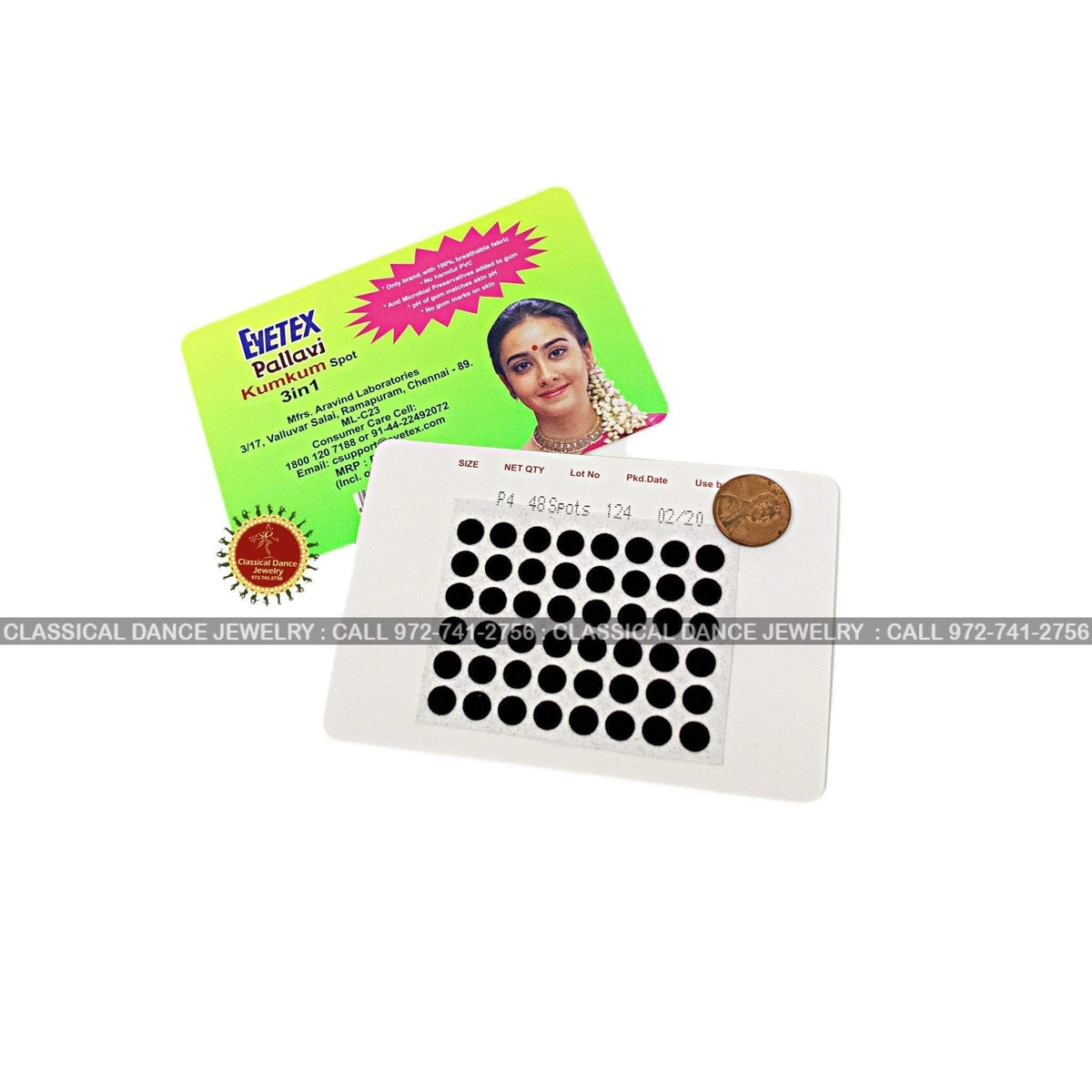Eyetex Bindi p10, P4 Bindi Sticker Kumkum Black, Eyetex Round ...