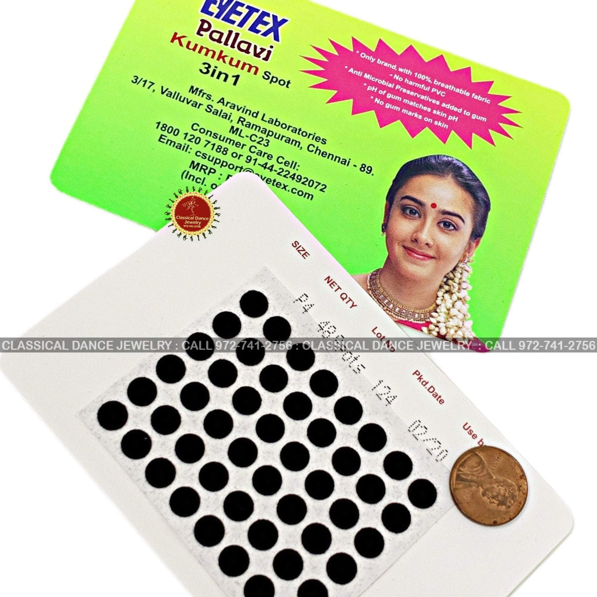Eyetex Bindi p10, P4 Bindi Sticker Kumkum Black, Eyetex Round ...