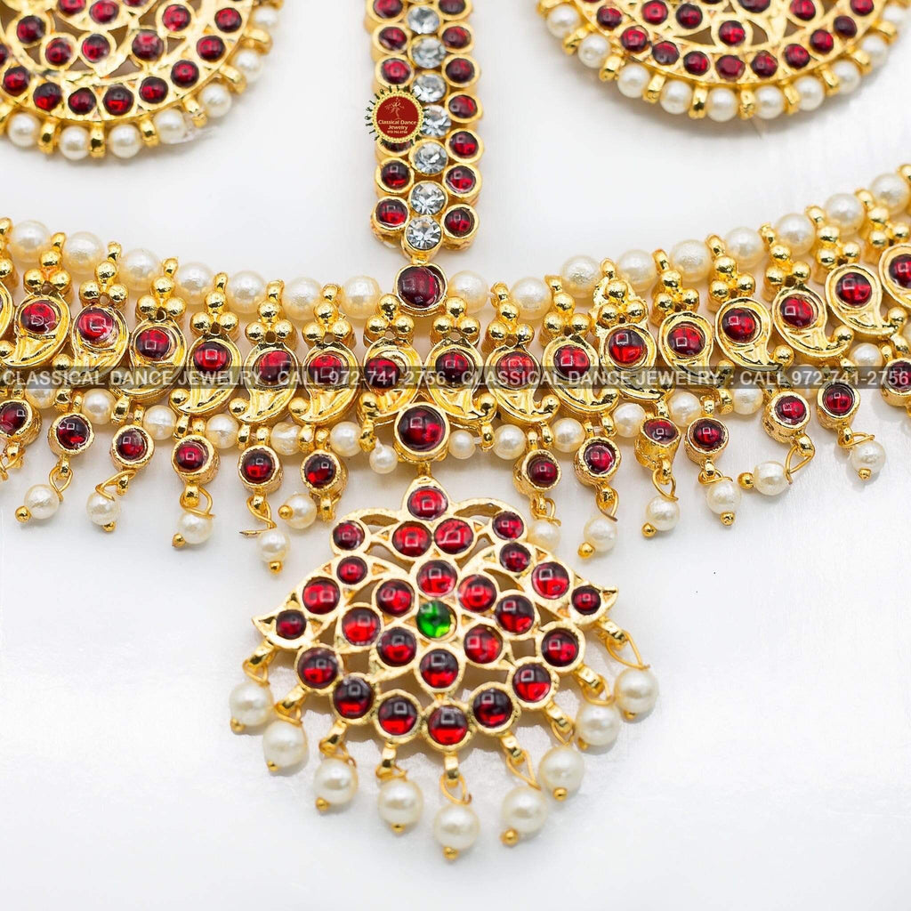 Mango Kempu Temple Indian Jewelry Headset | Bharatnatyam, Kuchipudi, P ...