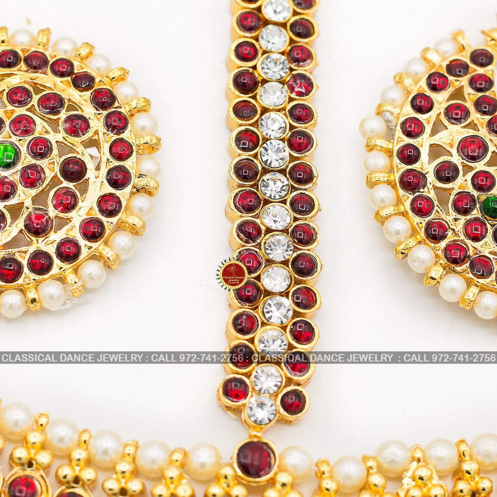 Mango Kempu Temple Indian Jewelry Headset | Bharatnatyam, Kuchipudi, P ...