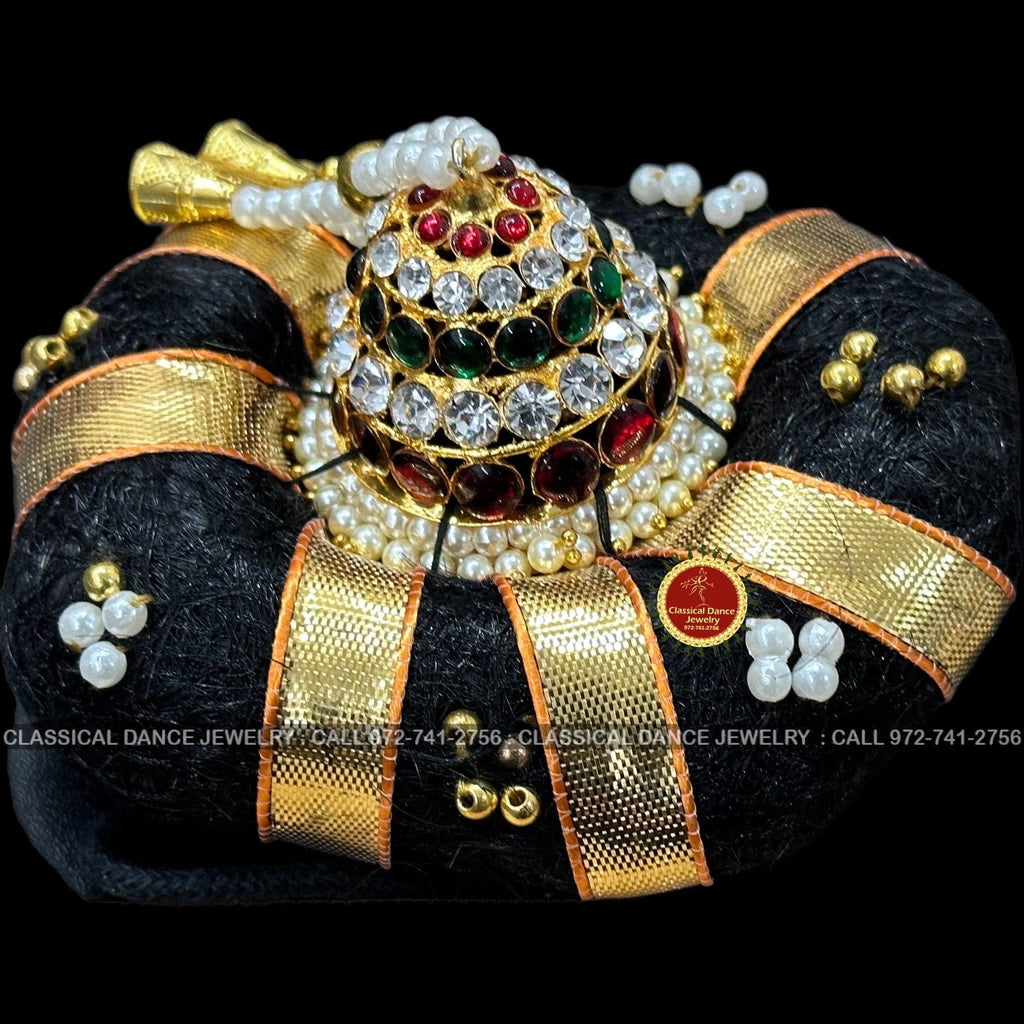 Pearls Kemp Hair Andal Kondai Bun | Rakodi Indian Jewelry | Bharatanat ...