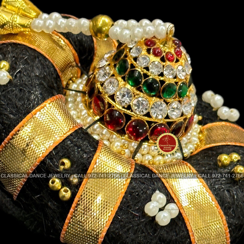 Pearls Kemp Hair Andal Kondai Bun | Rakodi Indian Jewelry | Bharatanat ...