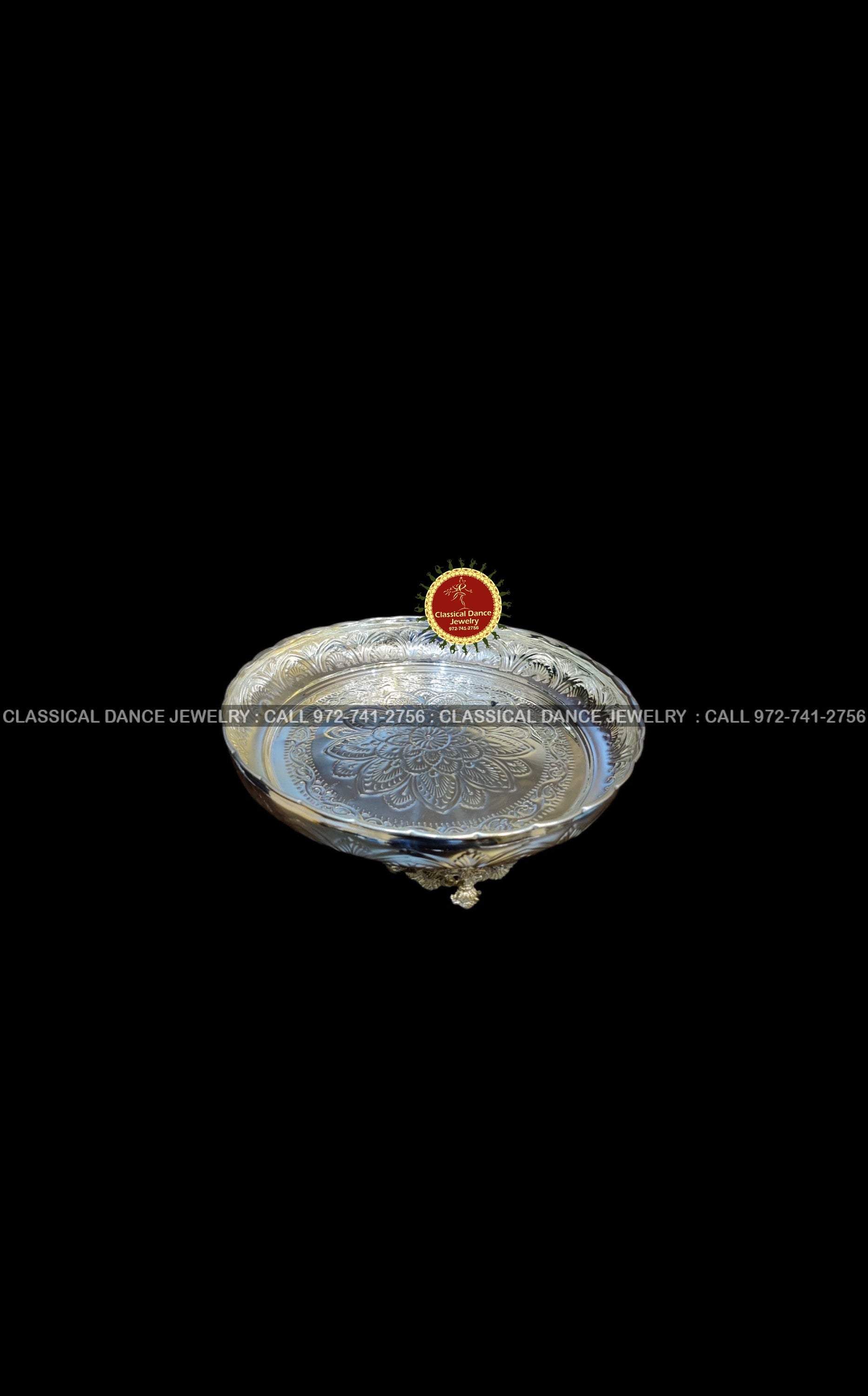 German Silver Flower Plate | 10 inch | Puja Decor | Return gifts Ponga ...