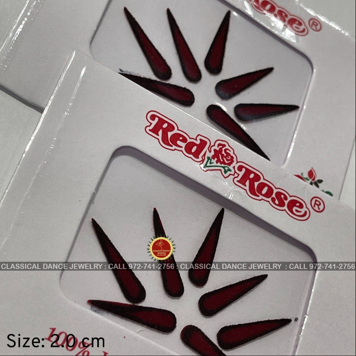 TEARDROP 2.0 cm long Bindi Sticker Kumkum Maroon BLACK BORDER | Bharat ...