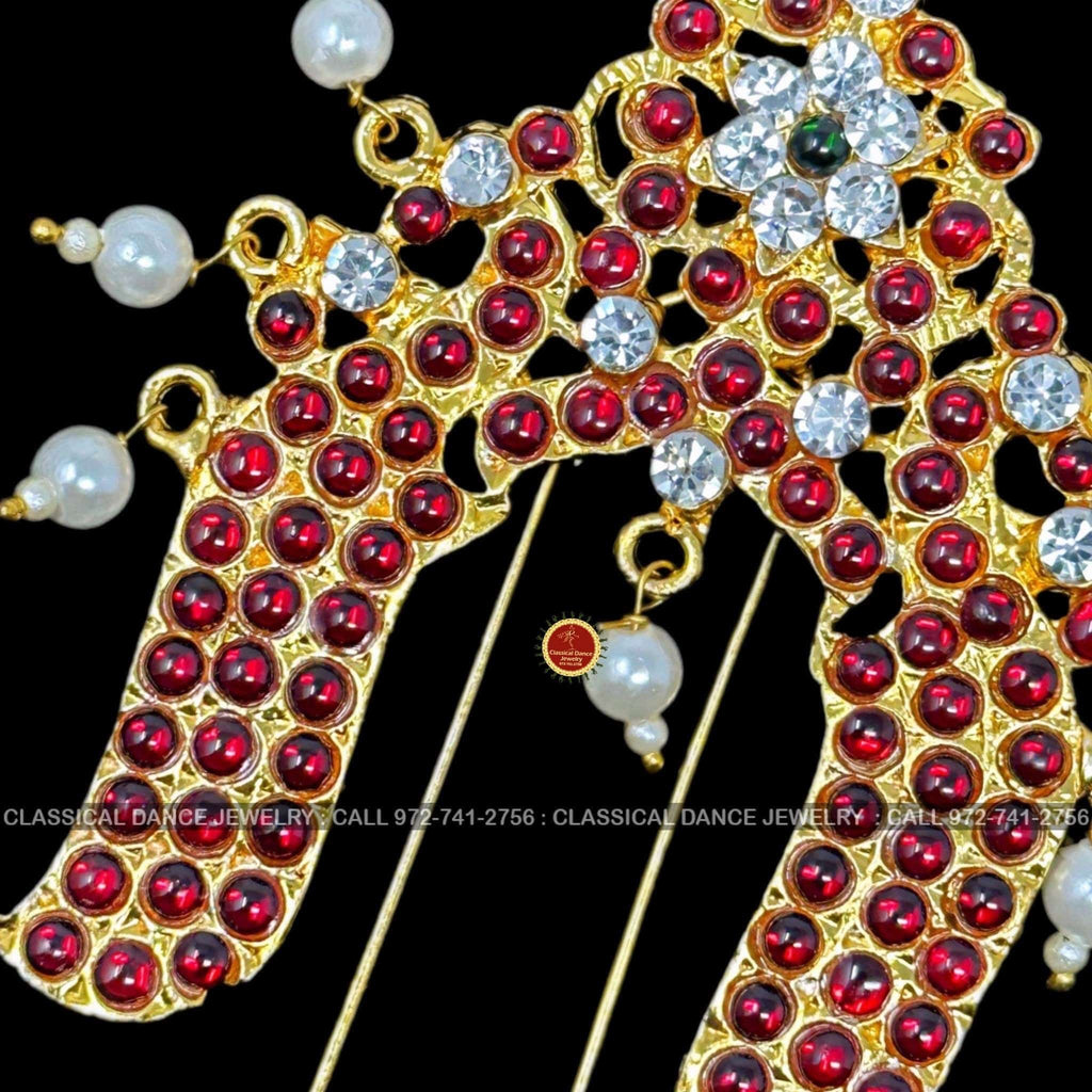 Temple Kemp Tiara Pin Indian Jewelry | Kireet | Bharatnatyam, Kuchipud ...