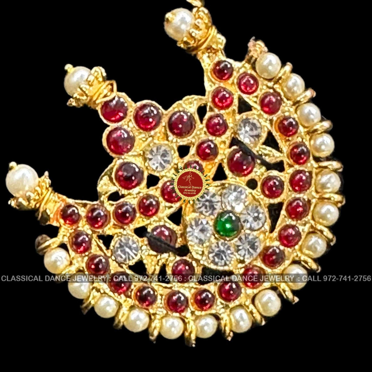 White Stone Half Moon Temple Indian Jewelry Ready Jada | Billalu | Bha ...